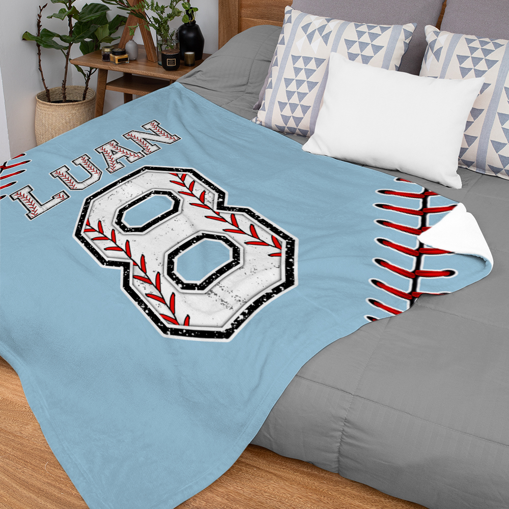 Personalized Multicolor Baseball Design Soft Throw Blanket with Name ...