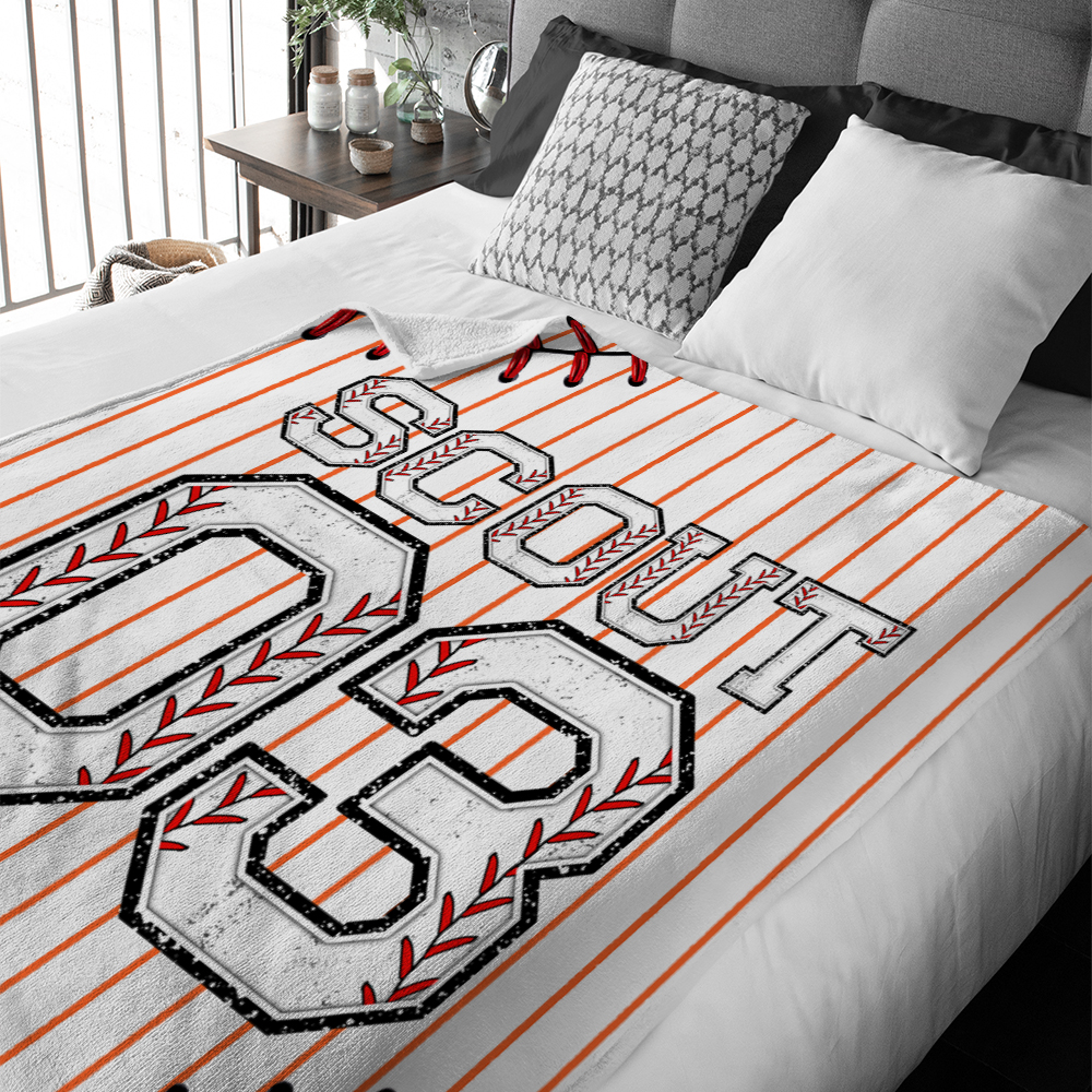 Personalized Multicolor Baseball Design Soft Throw Blanket with Name ...