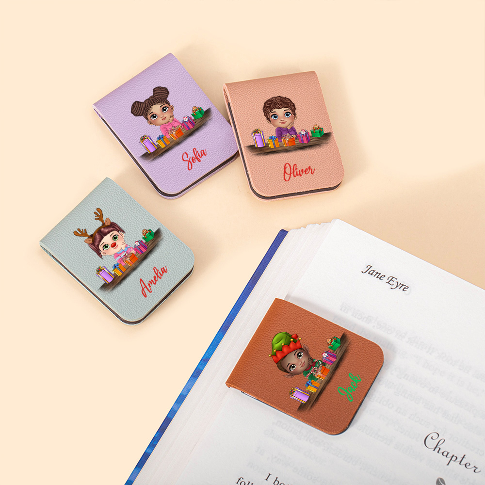 Personalised Cute Cartoon Boy Girl Magnetic Bookmark Clip with Name ...