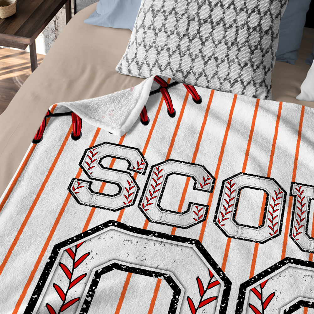 Personalized Multicolor Baseball Design Soft Throw Blanket with Name ...