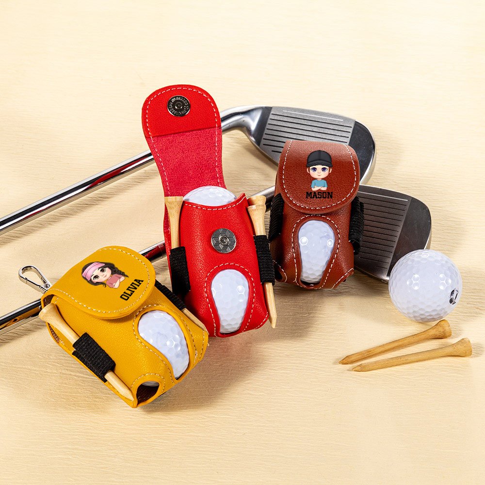 Personalized Multicolor Cartoon Character Golf Ball & Tee Holder ...