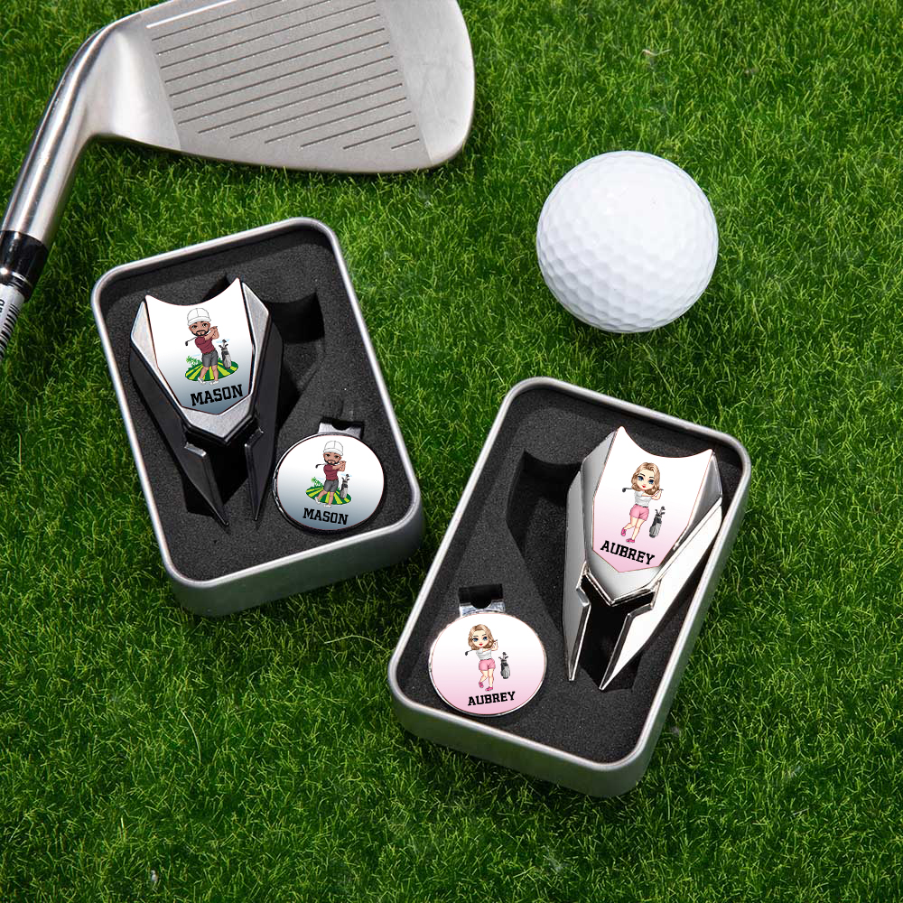 Personalised Cartoon Character Name Magnetic Divot Repair Tool Ball ...