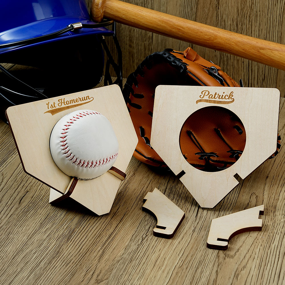 Personalised Wooden Baseball Home Plate Trophy Holder Stand with ...