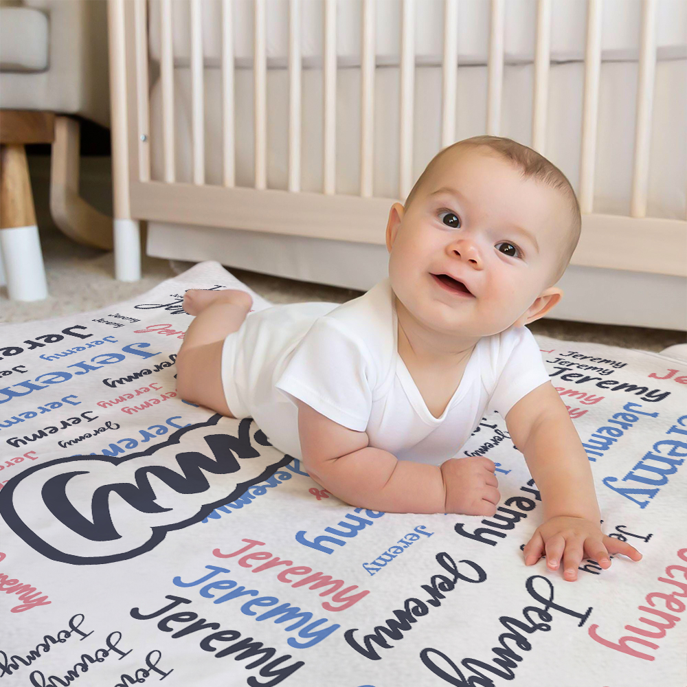 Personalized Multicolor Name Word Cloud Soft Throw Blanket Home Decor ...