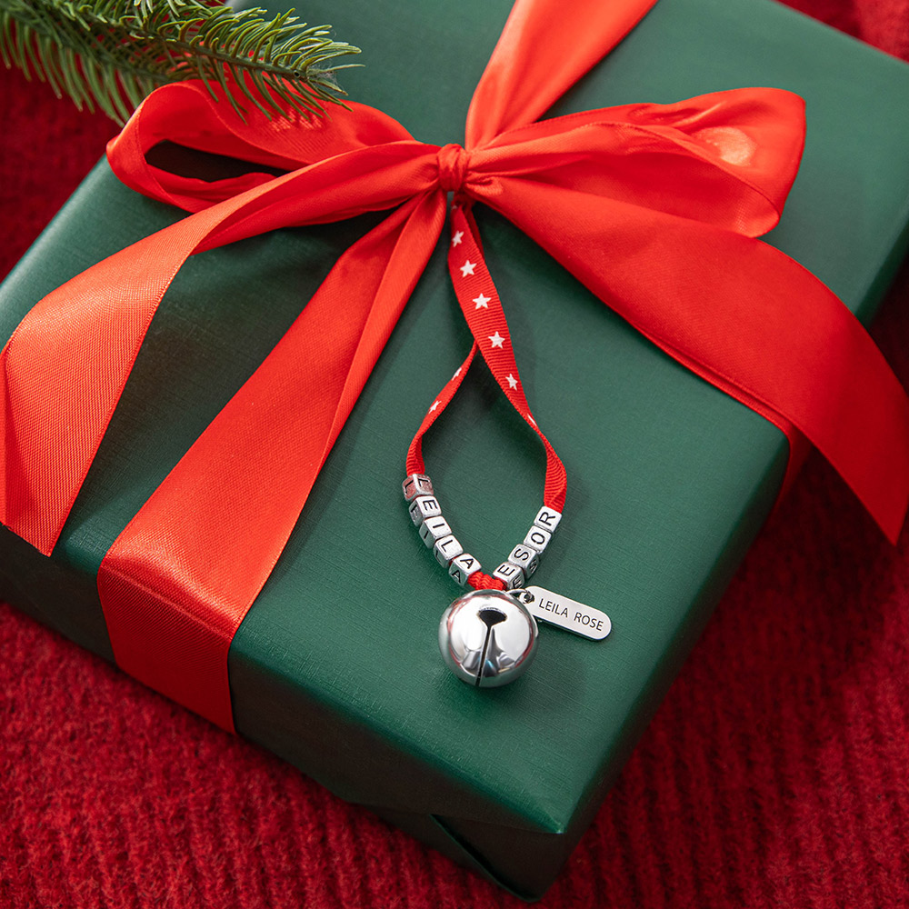 Personalized Jingle Bell Christmas Ribbon Ornament with Engraved Name ...