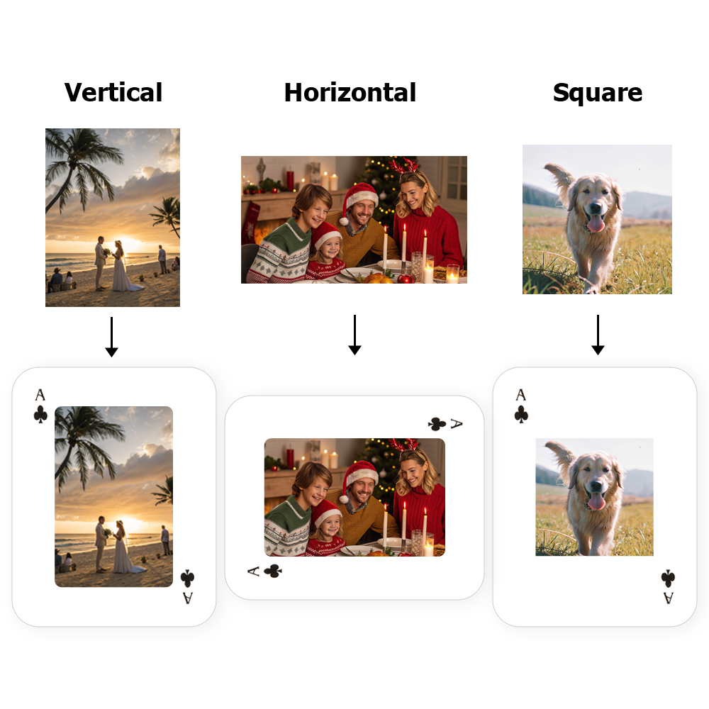 Personalized Photo Playing Cards with Text 54 Card Deck Board Game ...