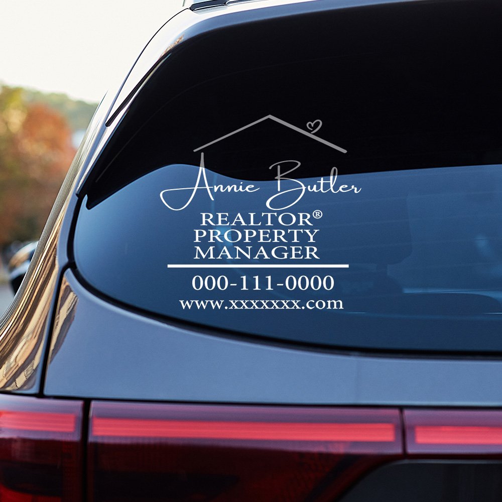 Personalized Realtor Branding Real Estate Marketing Car Window Decal ...