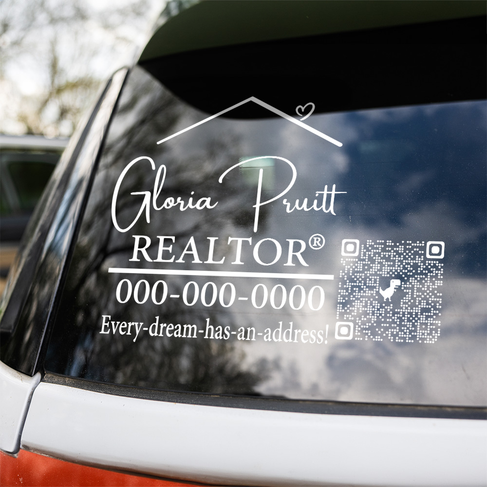 Personalised Realtor Branding Real Estate Marketing Car Window Decal ...
