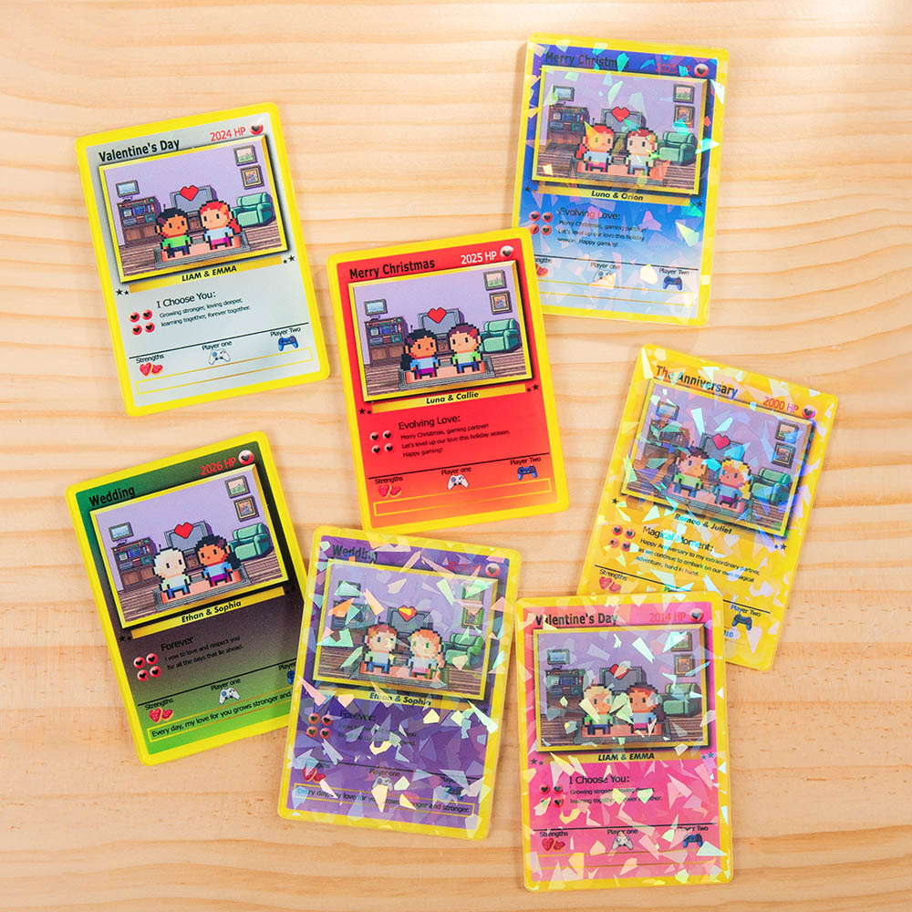 Personalized Cute Pixel Character Classic TCG Poke Card with Name and ...