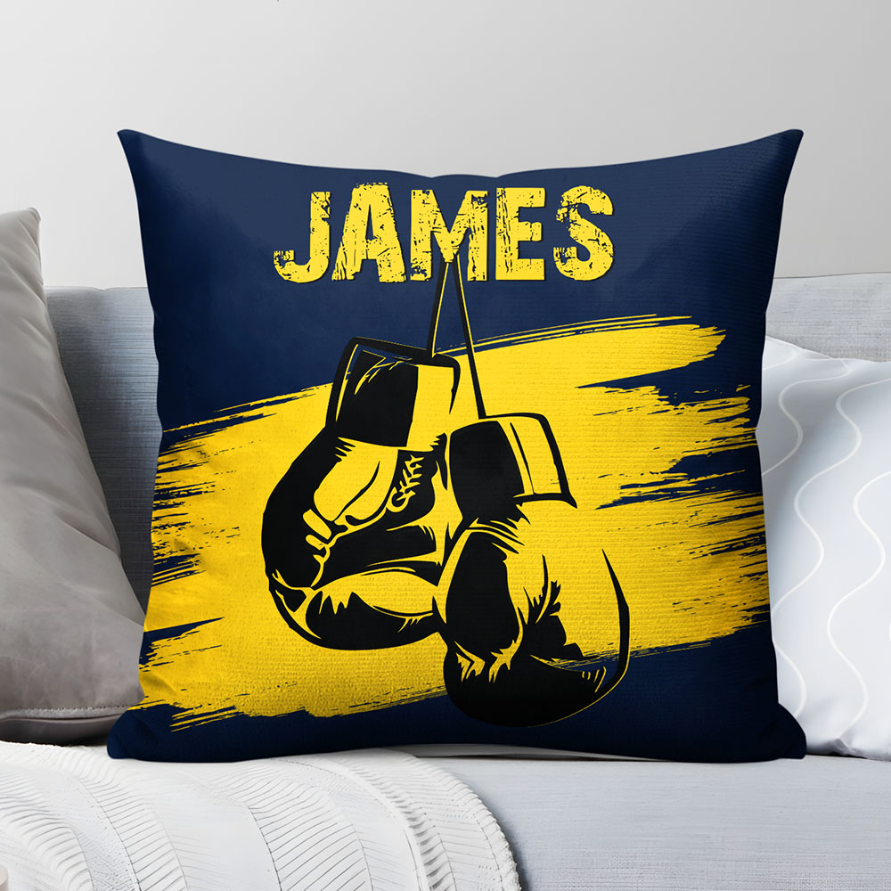 Personalized Multicolor Boxing Gloves Soft Pillow Cover with Name Home ...