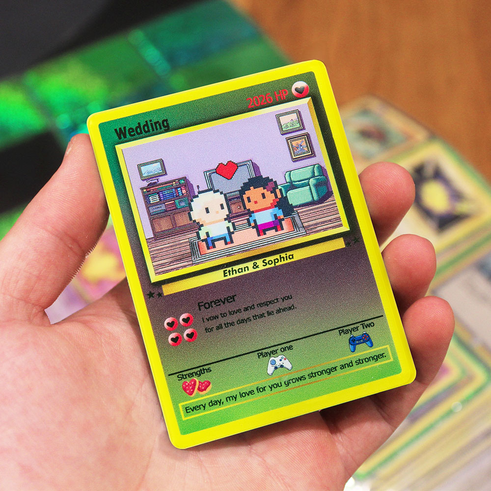 Personalised Cute Pixel Character Classic TCG Poke Card with Name and ...