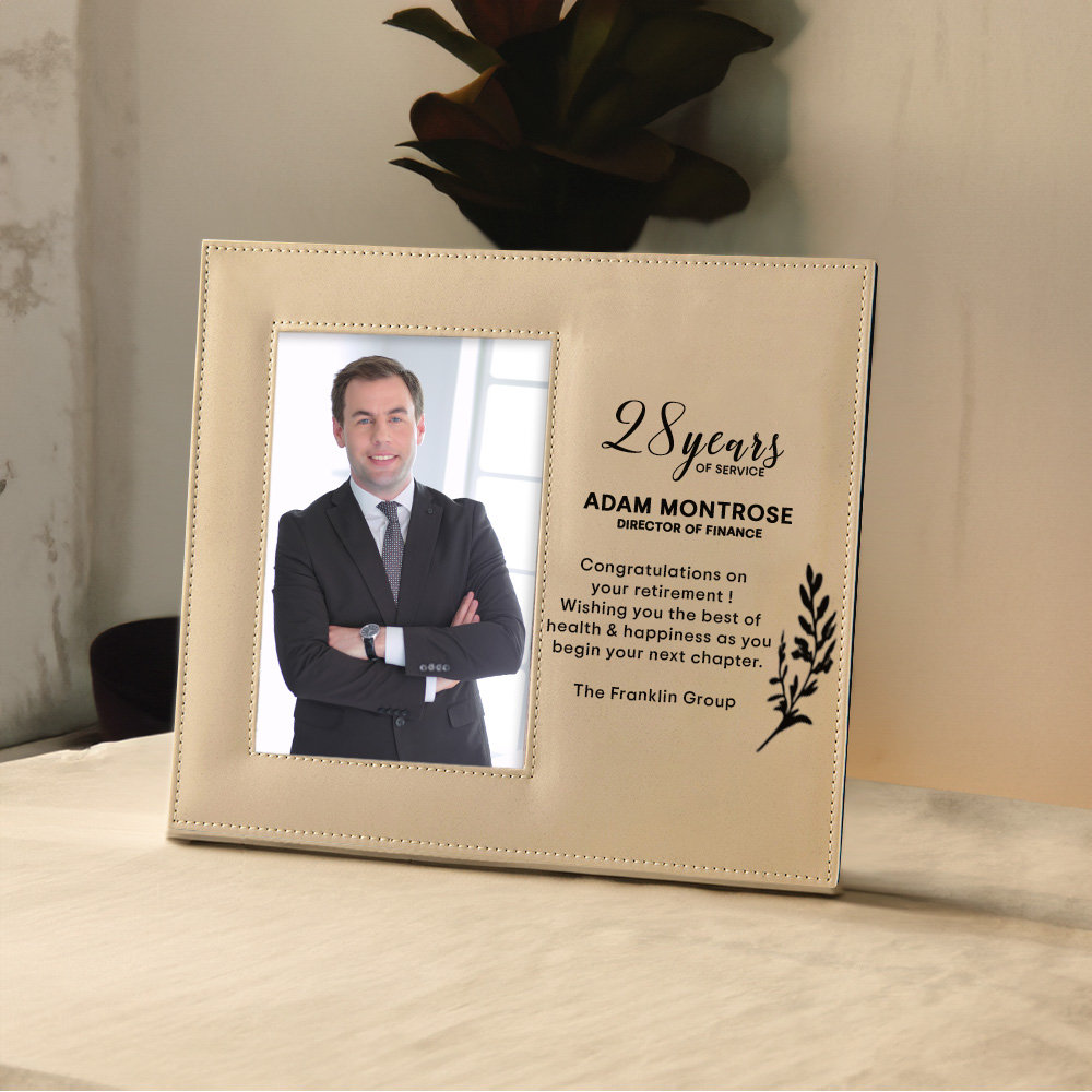 Personalised Congratulations On Your Retirement Leather Photo Frame ...