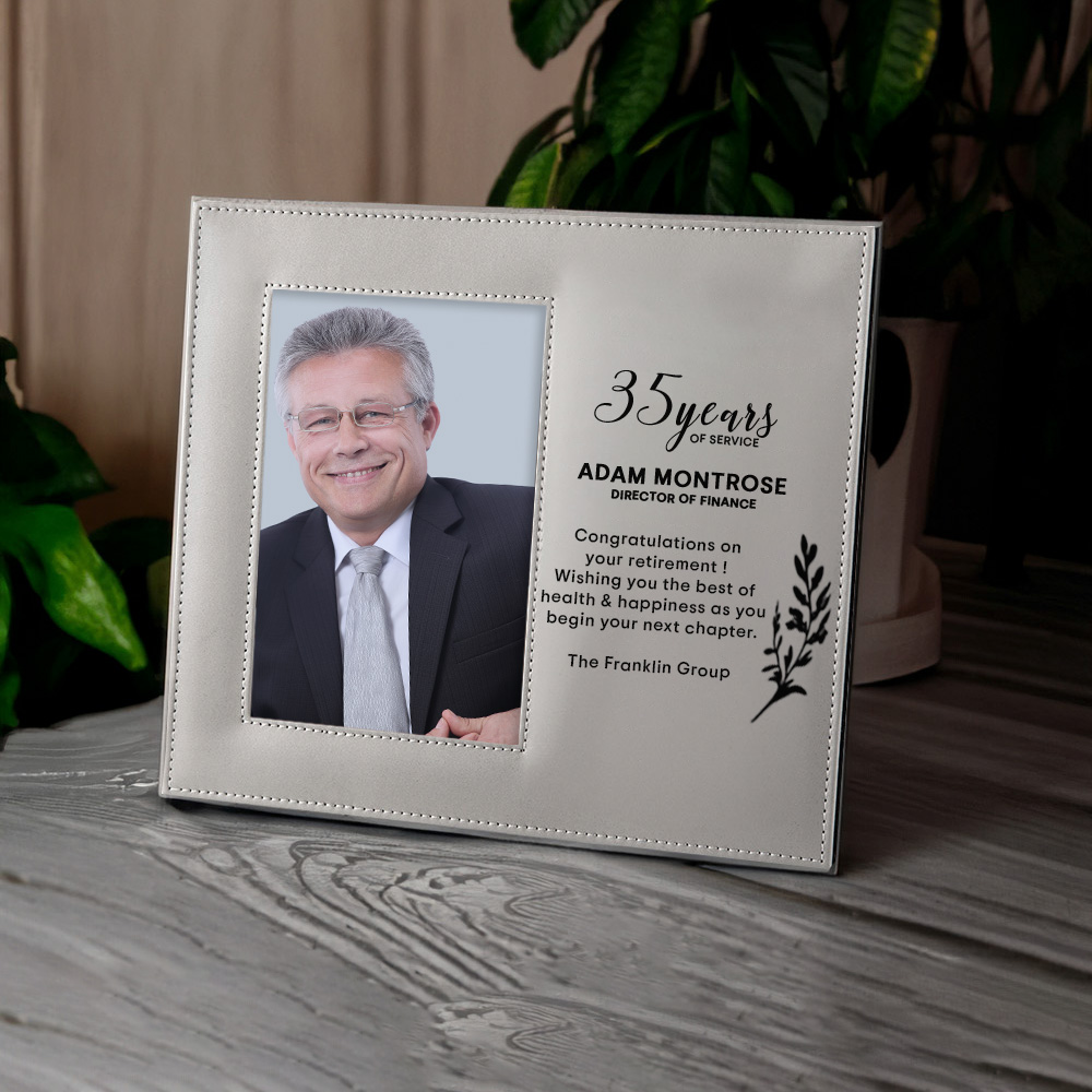 Personalized Congratulations On Your Retirement Leather Photo Frame ...
