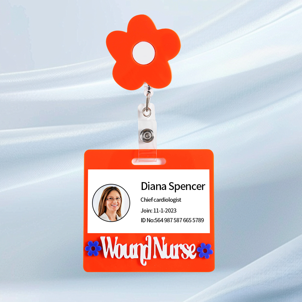 Personalised Cute Daisy ID Badge Buddy Reel with Text Thank You Nurse ...