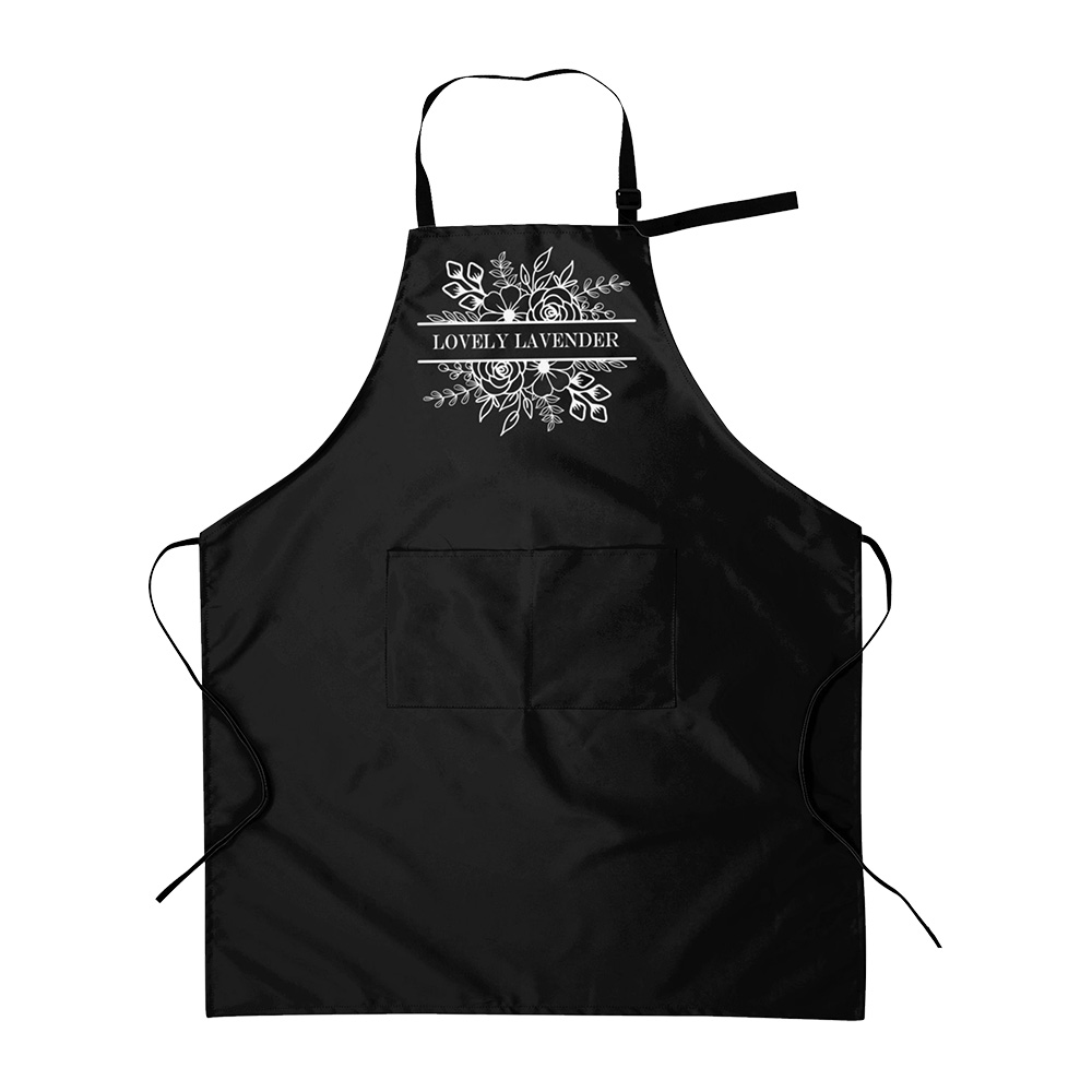 Personalised Rose Daisy Floral Text Adjustable Apron with Pocket Flower ...