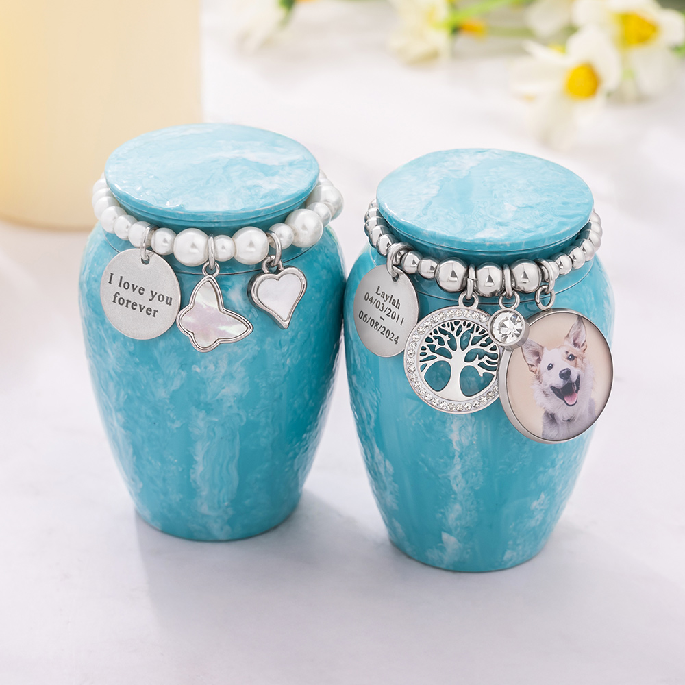 Personalized Heart Wing Charm Mini Cremation Urn for Ashes with ...