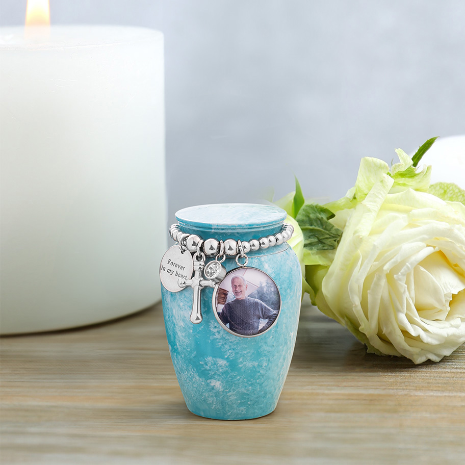 Personalized Heart Wing Charm Mini Cremation Urn for Ashes with ...
