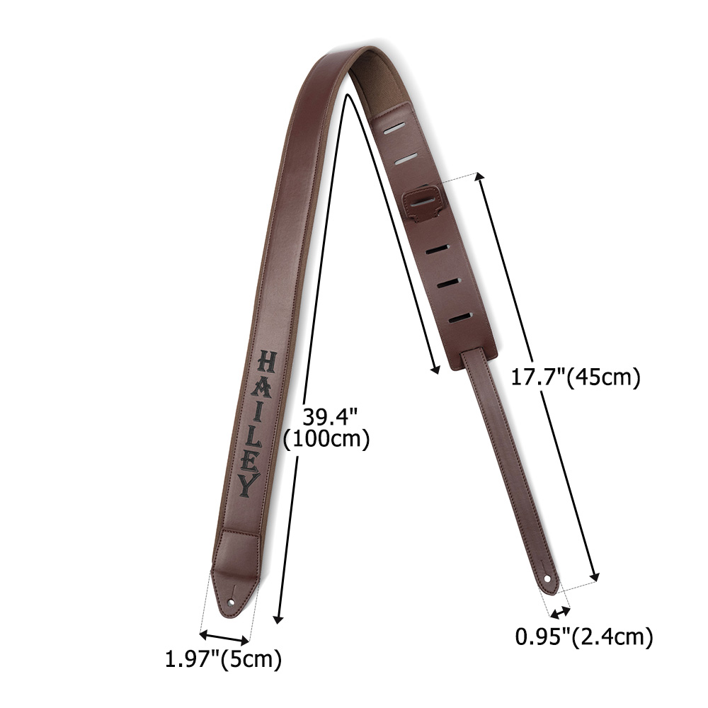 Personalized Engraved Monogram Adjustable Leather Guitar Strap with ...