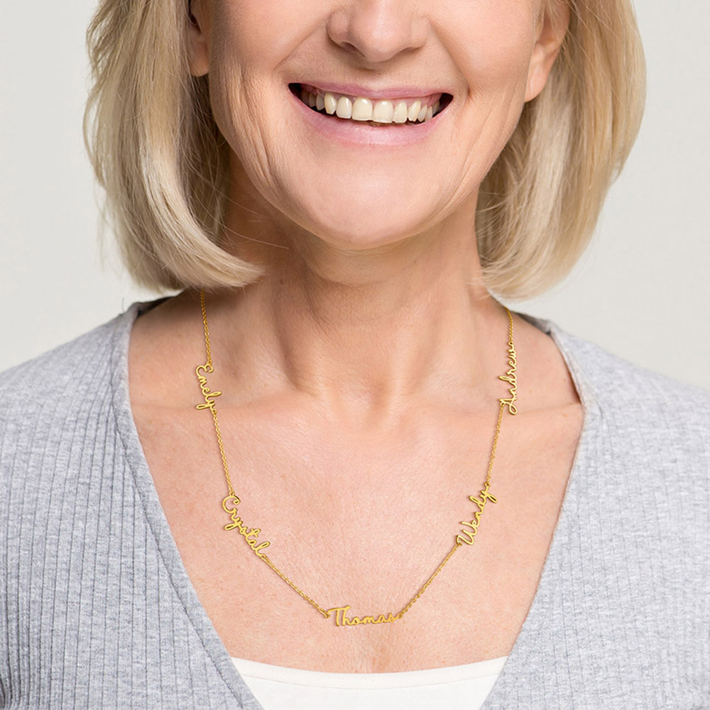 Personalized Minimalist Multiple Names Necklace Mother's Day Birthday ...