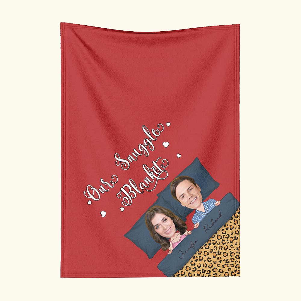 Personalised Our Snuggle Blanket Photo Soft Blanket with Name Valentine's Day Anniversary Gift ...