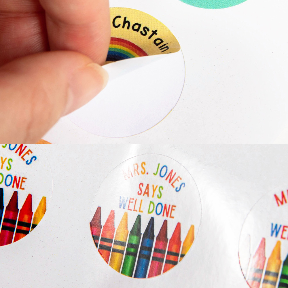 Personalised Cute Rainbow Super Star Teacher Reward Stickers with Name ...