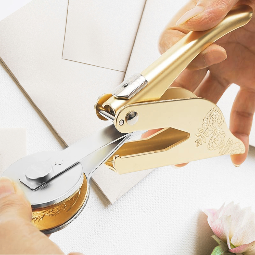 Gepersonaliseerde boek Embossing Stempel Gegraveerde Hand-held Embosser ...