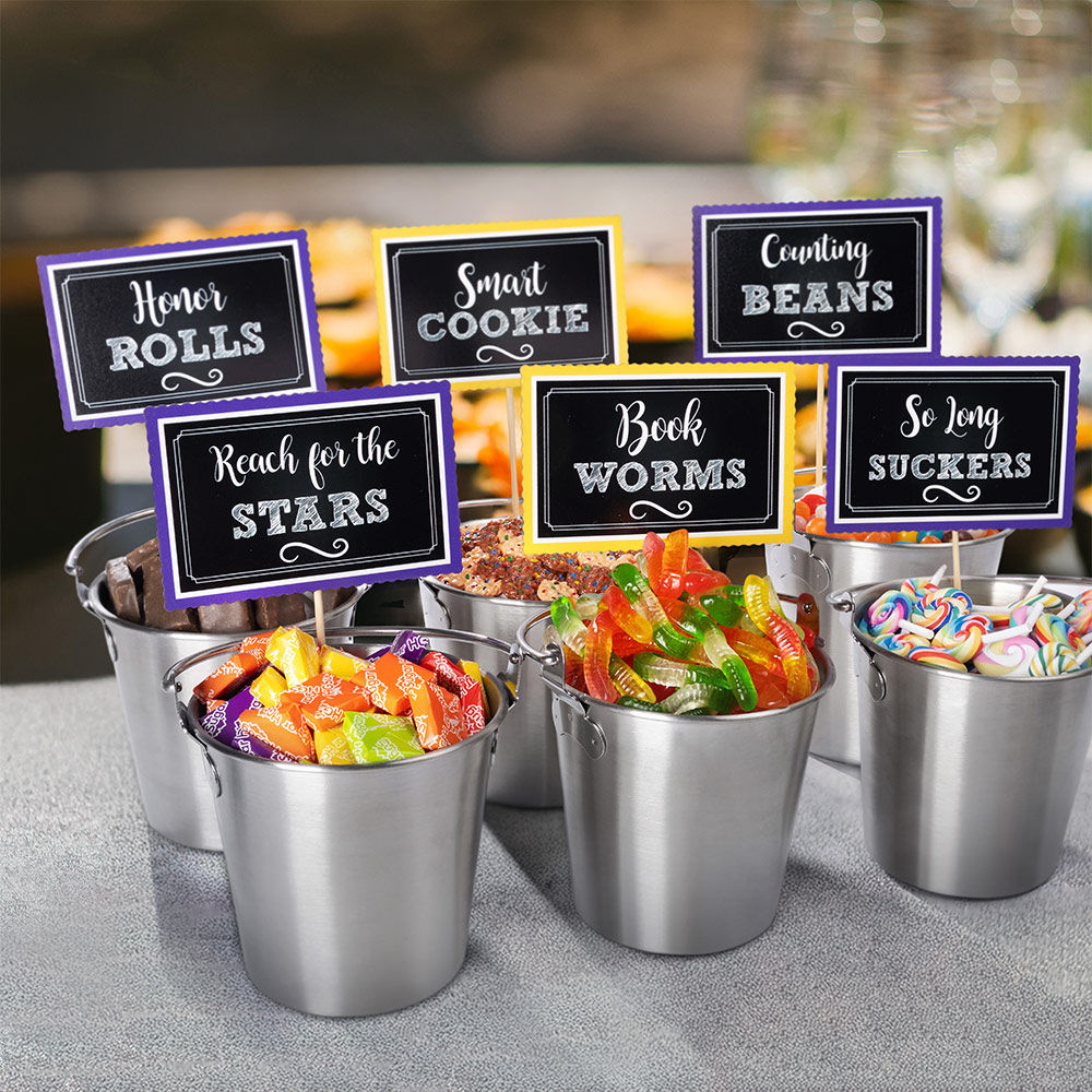 Personalized School Colors Snack Dessert Buffet Labels Set of 16 with ...