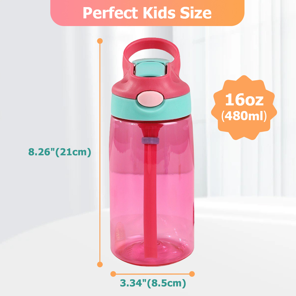Personalised Initial Cartoon Characterer 16oz Kid Water Bottle with ...