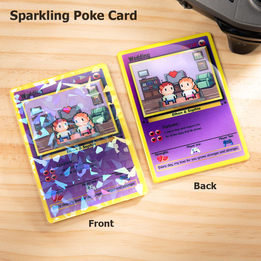 Personalised Cute Pixel Character Classic TCG Poke Card with Name and ...