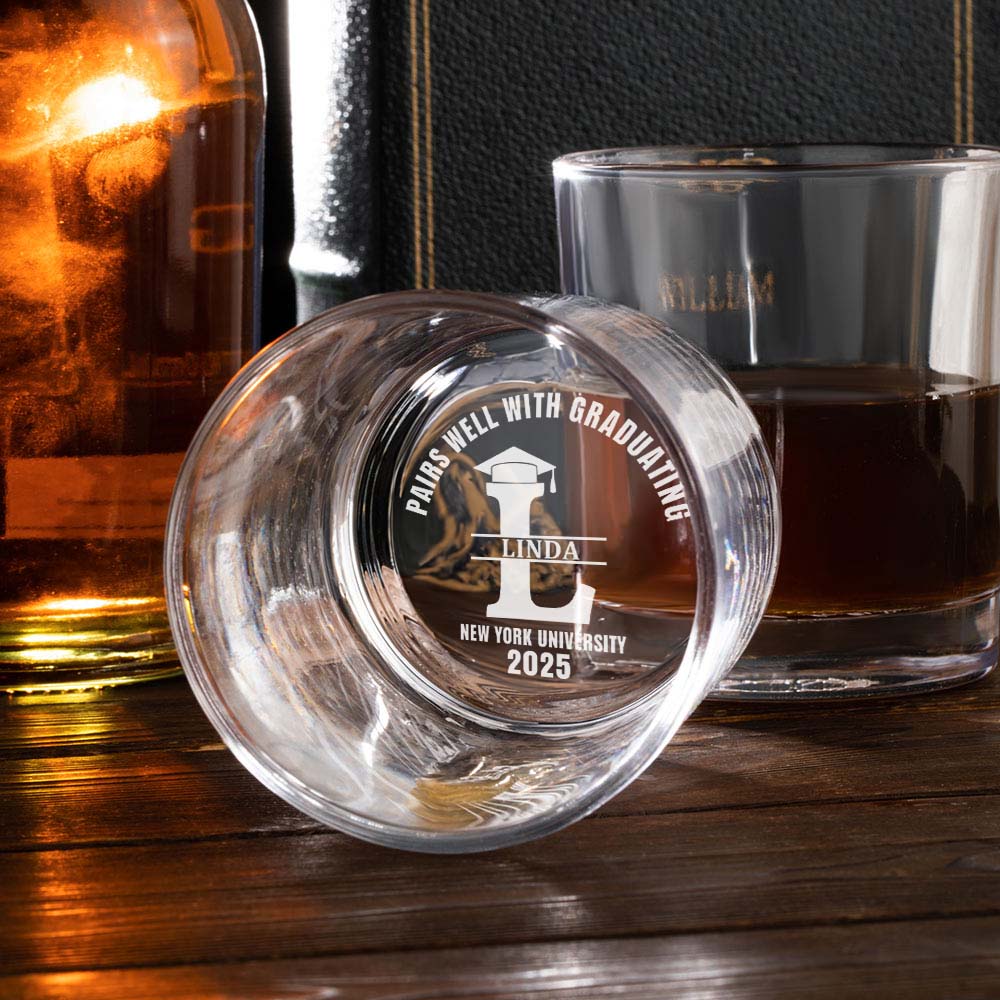 Personalized Pairs Well with Graduating 10oz Old Fashioned Rocks ...