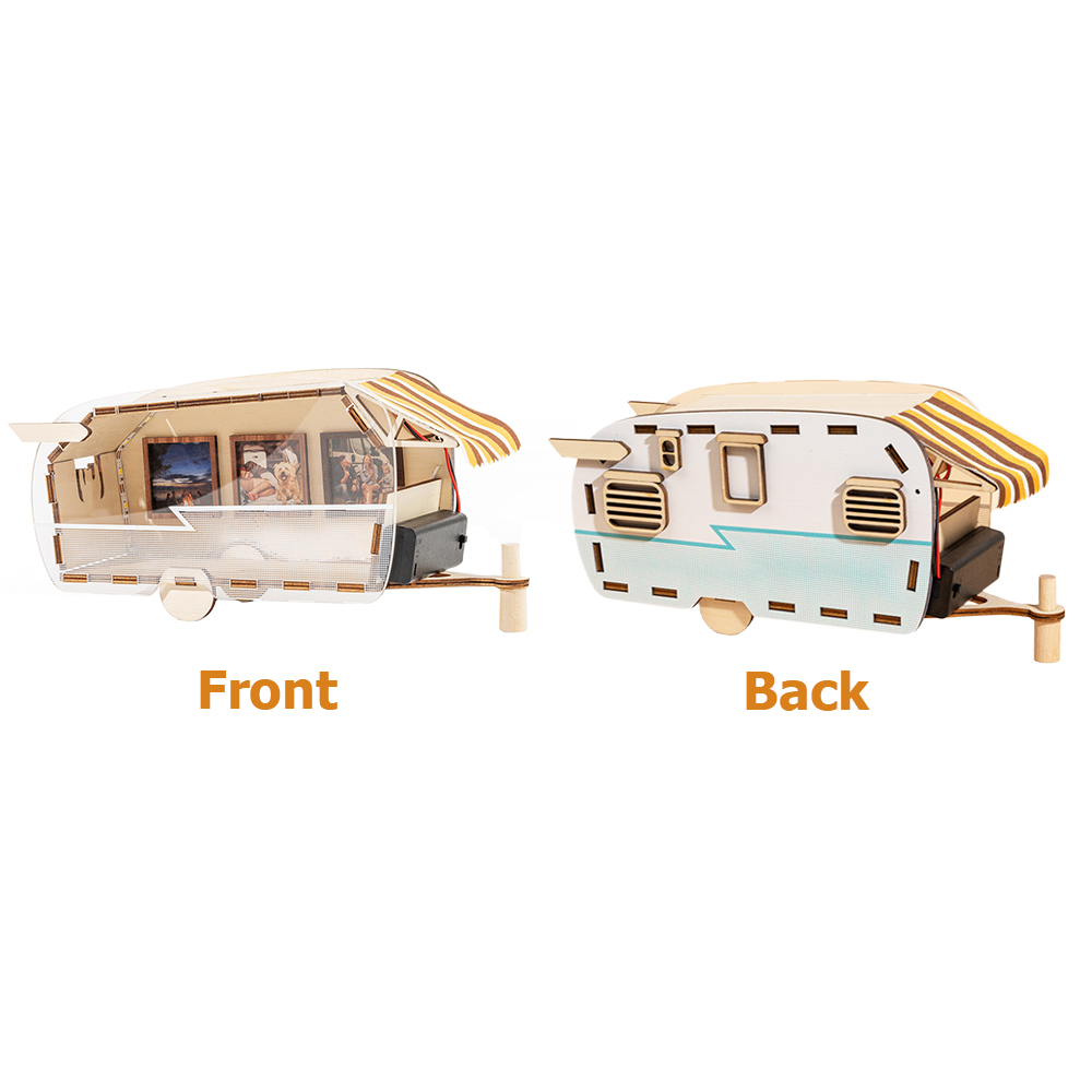 Personalized Camping Car Wood Photo Frame with LED Light Strip and 3 ...