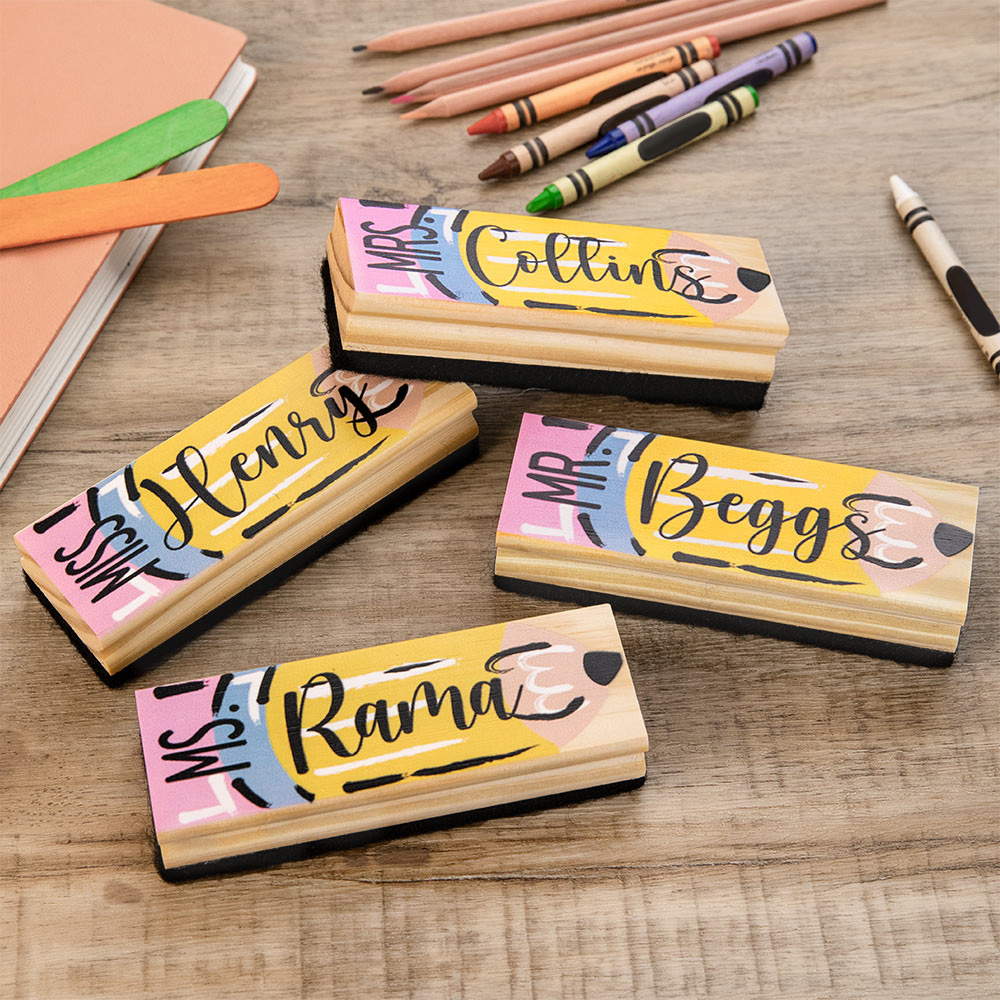 Personalized Felt Wood Hand Painted Whiteboard Eraser Teacher Gift for ...