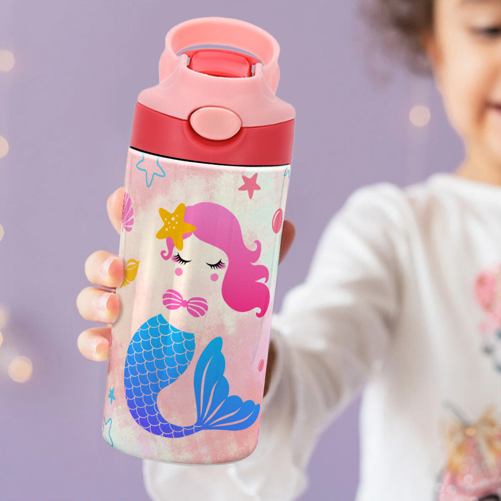 Personalized Mermaid Leakproof Thermos Water Bottle for Kids - CALLIE