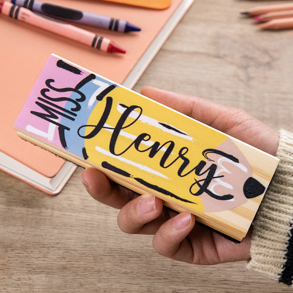 Personalized Felt Wood Hand Painted Whiteboard Eraser Teacher Gift for ...