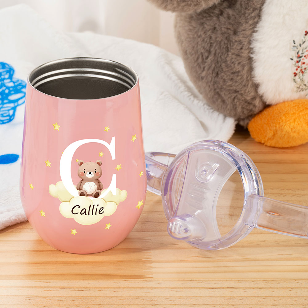 Personalized Initial Forest Animals 10oz Insulated Name Sippy Cup with ...