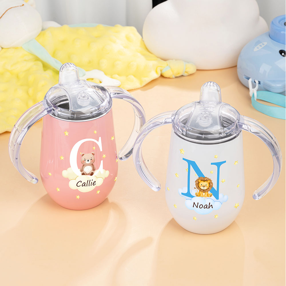 Personalized Initial Forest Animals 10oz Insulated Name Sippy Cup with ...