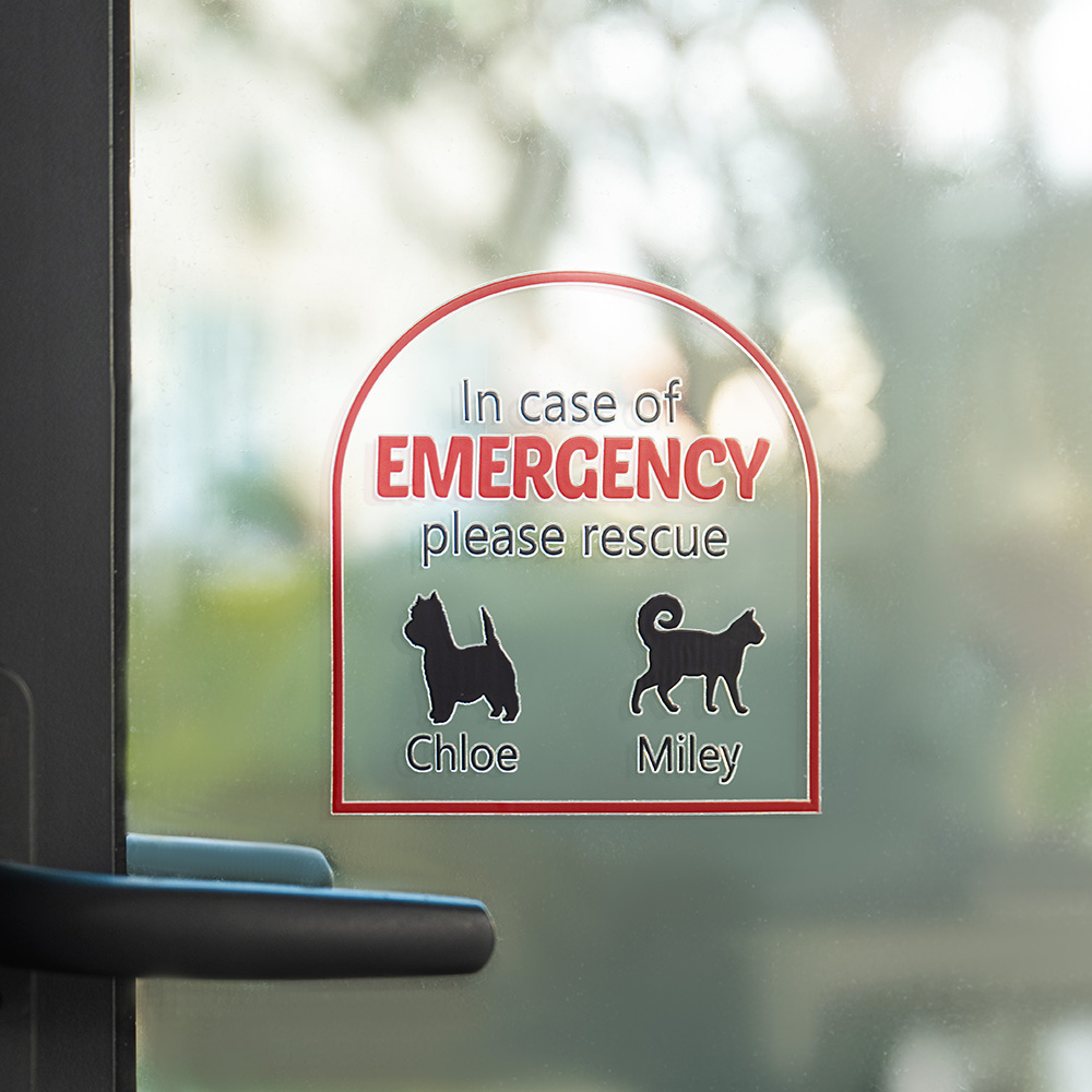 Personalized In Case of Emergency Pet Inside Rescue Waterproof Vinyl ...