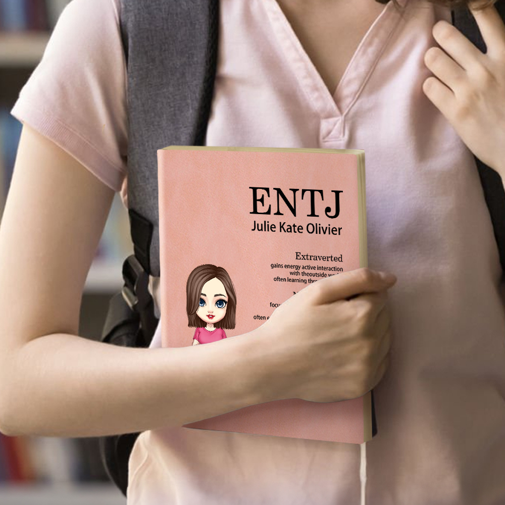 Personalized MBTI Definition Cartoon Character A5 Leather Notebook with ...