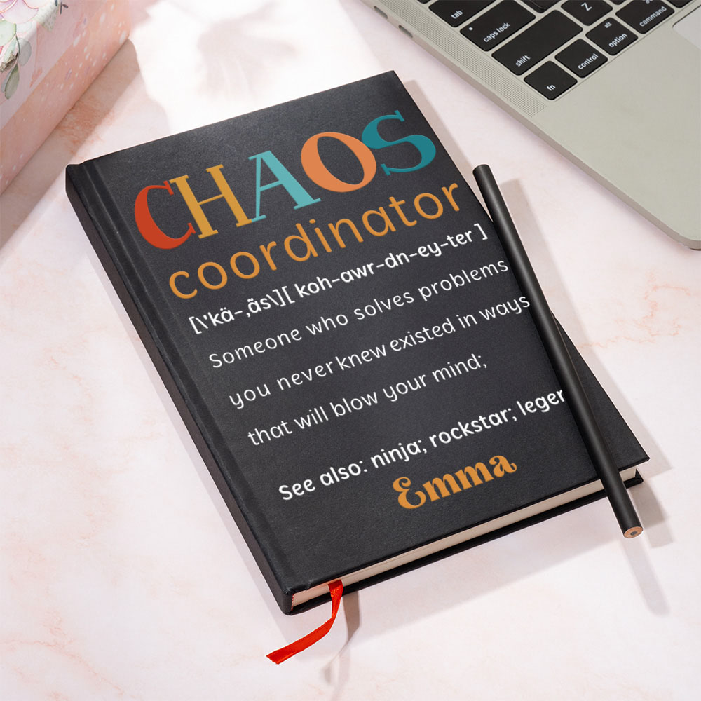Personalized Chaos Coordinator Definition A5 Journal Notebook with Pencil and Lined Pages ...