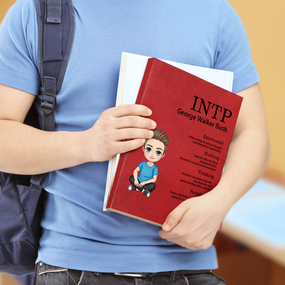 Personalized MBTI Definition Cartoon Character A5 Leather Notebook with ...