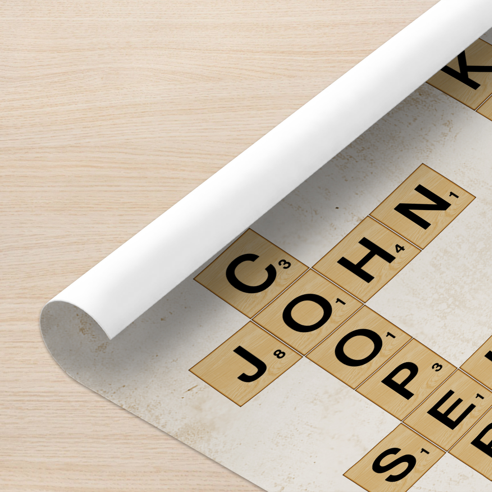 Personalized Crosswords Scrabble Puzzle Art Poster Frameless Painting ...