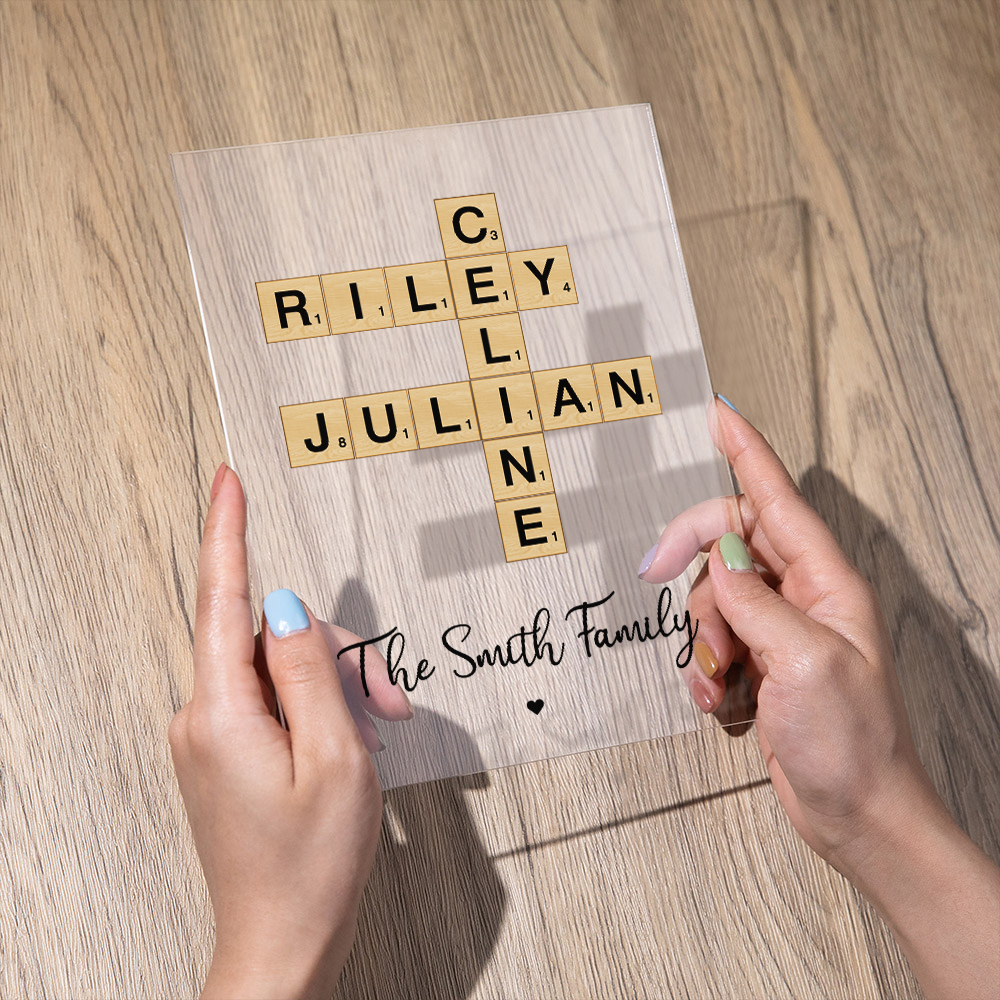 Personalized Family Forever Linked Together Crossword Puzzle Art ...