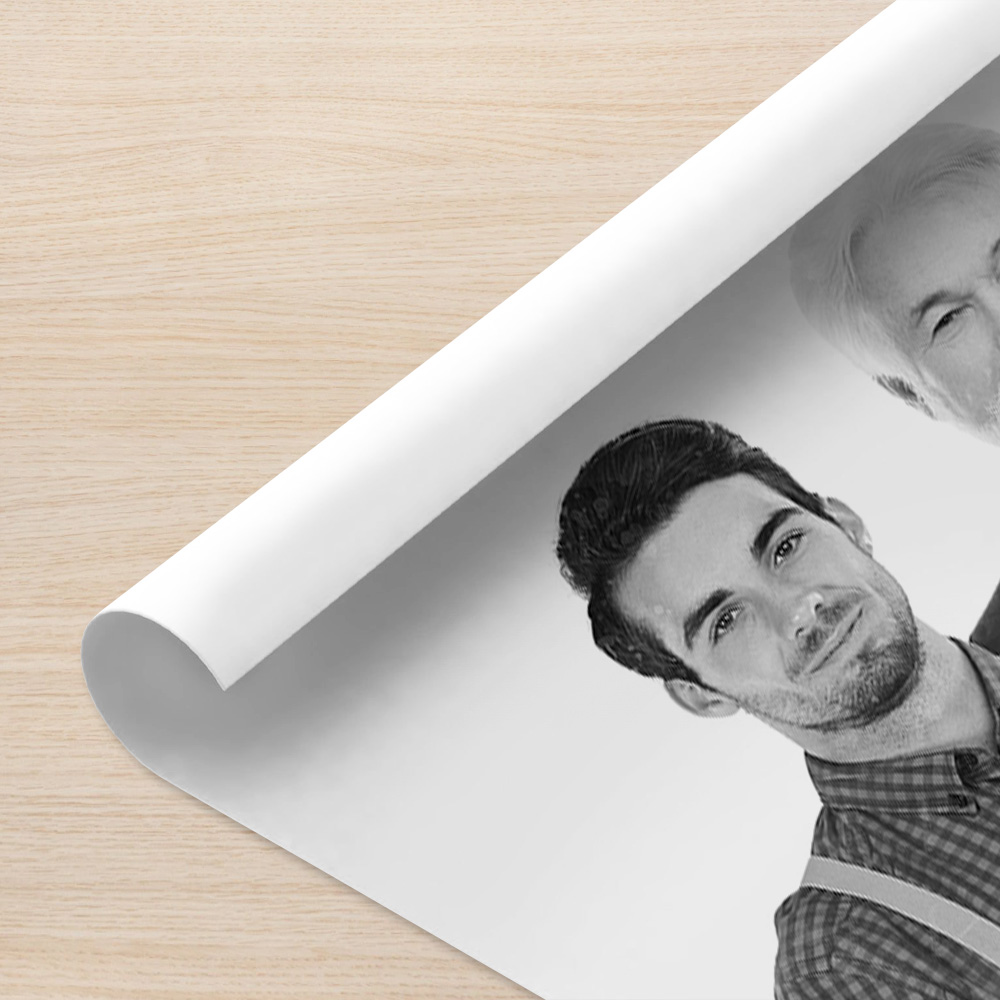 Personalisierter 2 Fotos Schwarz-Weiß Poster Leinwand Wandkunst ...