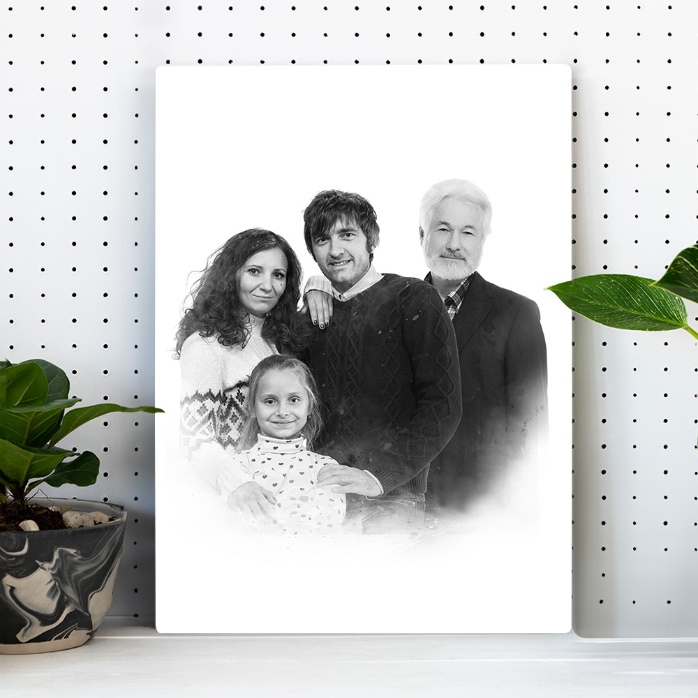 Personalized Black and White Portrait 2 Photos Combination Poster ...
