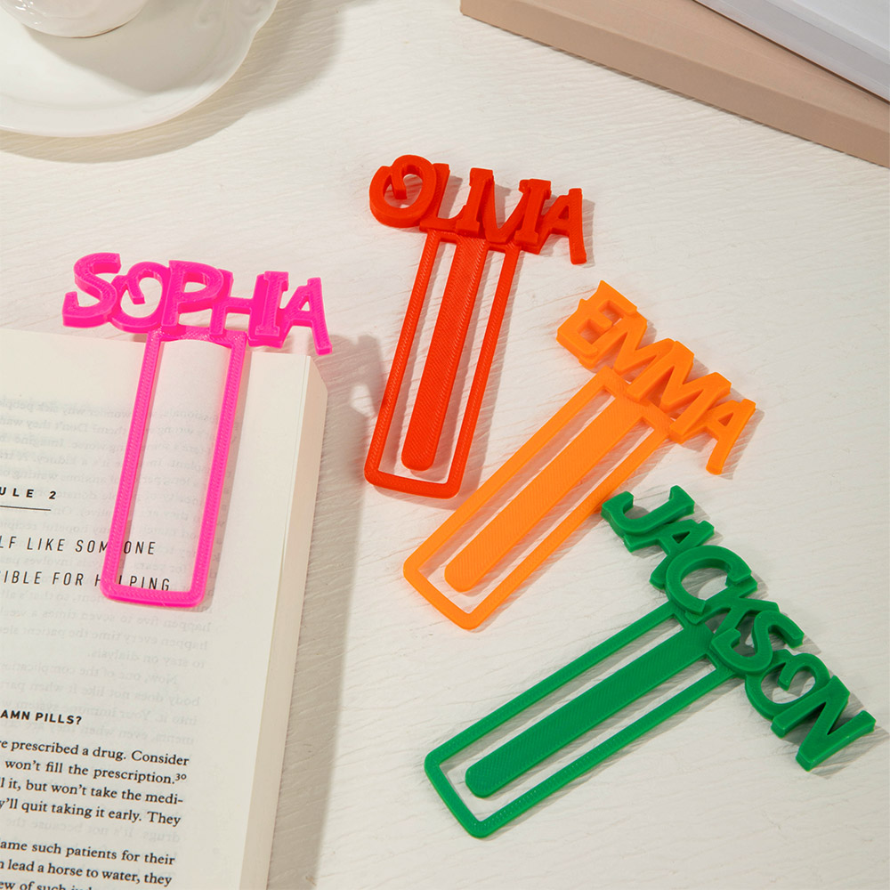 Gepersonaliseerde Multicolor 3D afgedrukte naam Bladwijzer moedigen lezen Stationery ...