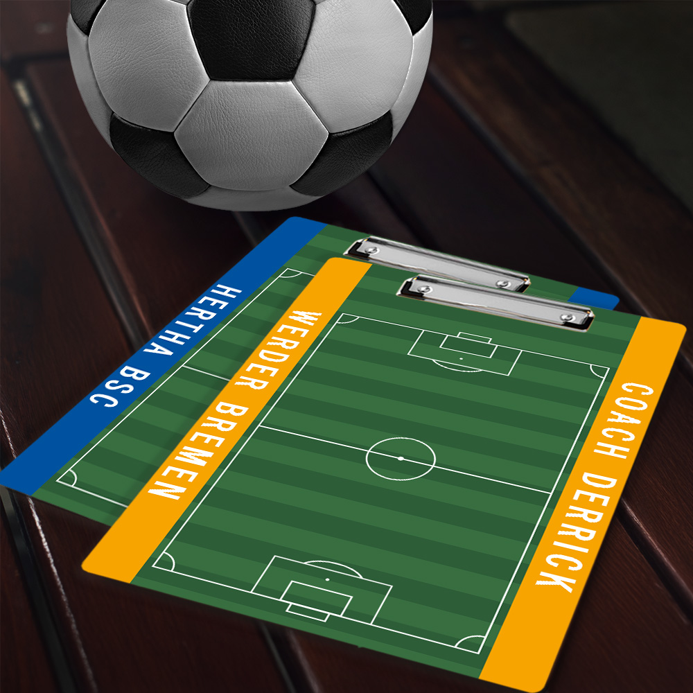 Personalized Soccer Field Acrylic Dry Erase Clipboard with Text and Low ...