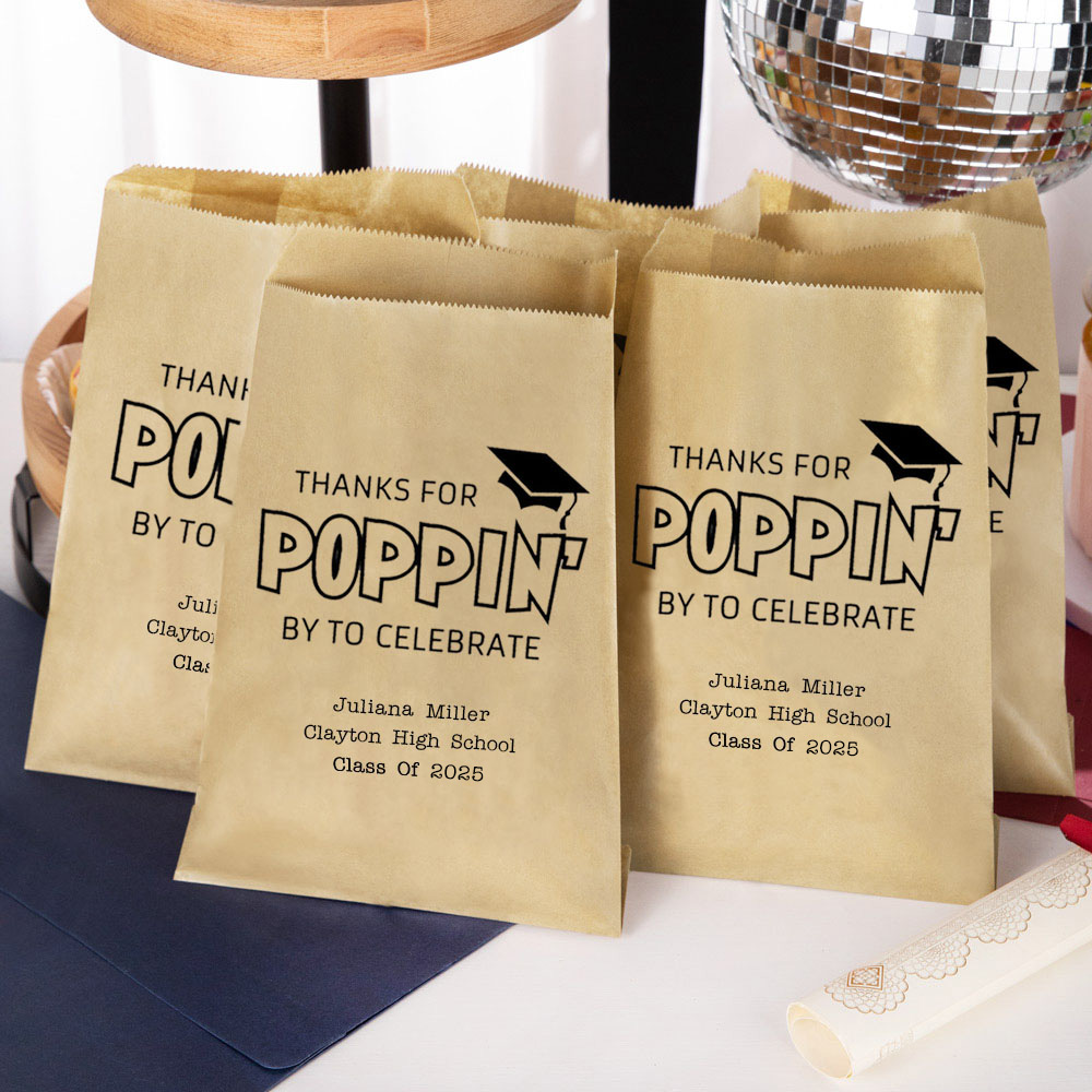 Personalised Thanks for Poppin Food-Grade Popcorn Biscuit Bags with ...