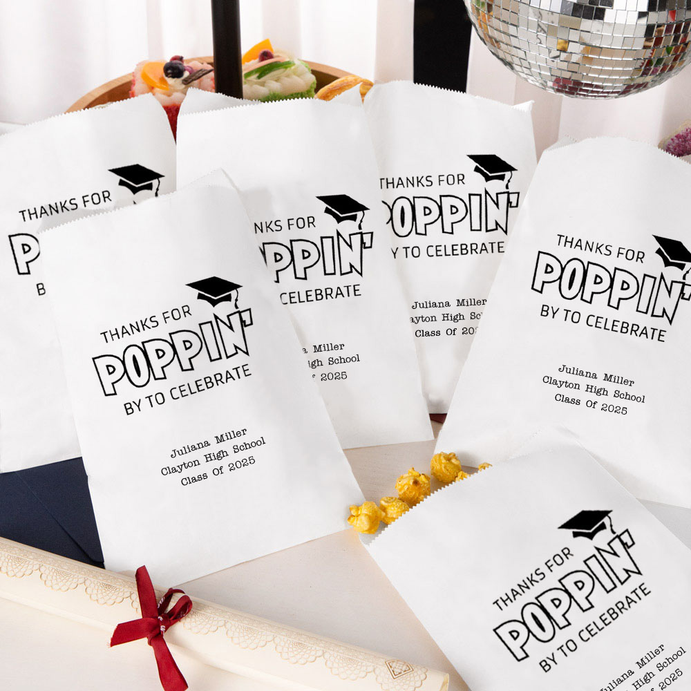 Personalized Thanks for Poppin Food-Grade Popcorn Cookie Bags with Name ...