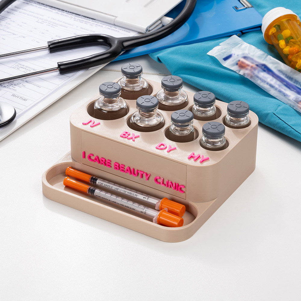 Personalised Multicolour 3D Printed Text Vial Holder with 8 Slots and ...