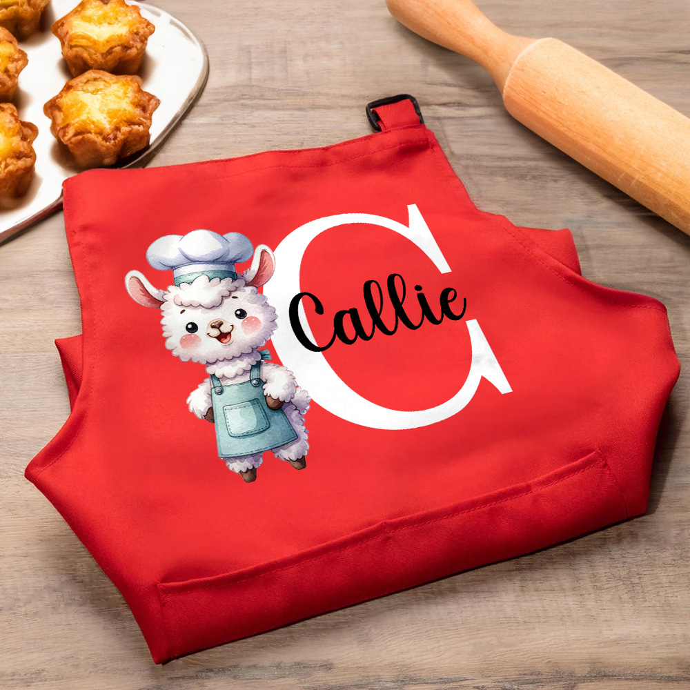 Personalized Lamb Dinosaur Animal Chef Initial Name Adjustable Apron ...